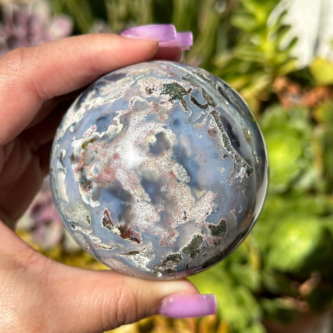 Ocean Jasper Sphere Blue Ocean Jasper Stone Blue Sphere for - Etsy