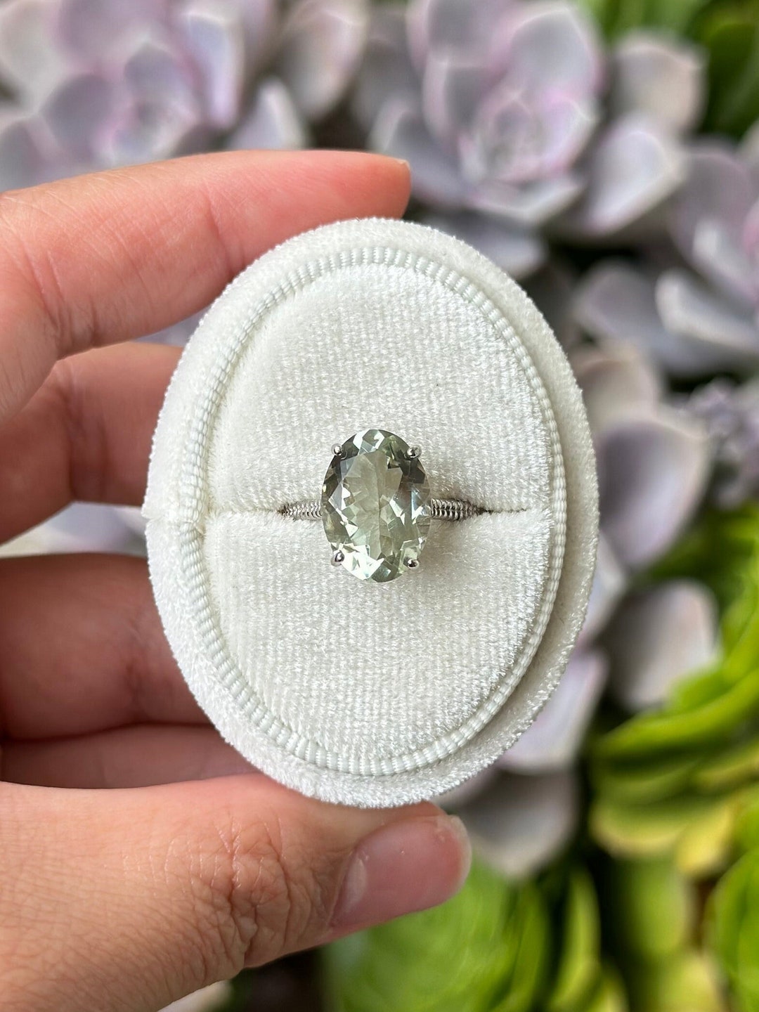 Prasiolite Ring Prasiolite Gemstone Prasiolite Jewelry Green Quartz Ring for Her Ring for Him ...