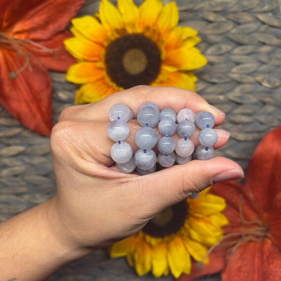 Periwinkle Rose Quartz Bracelet Blue Rose Quartz Brac… - Gem