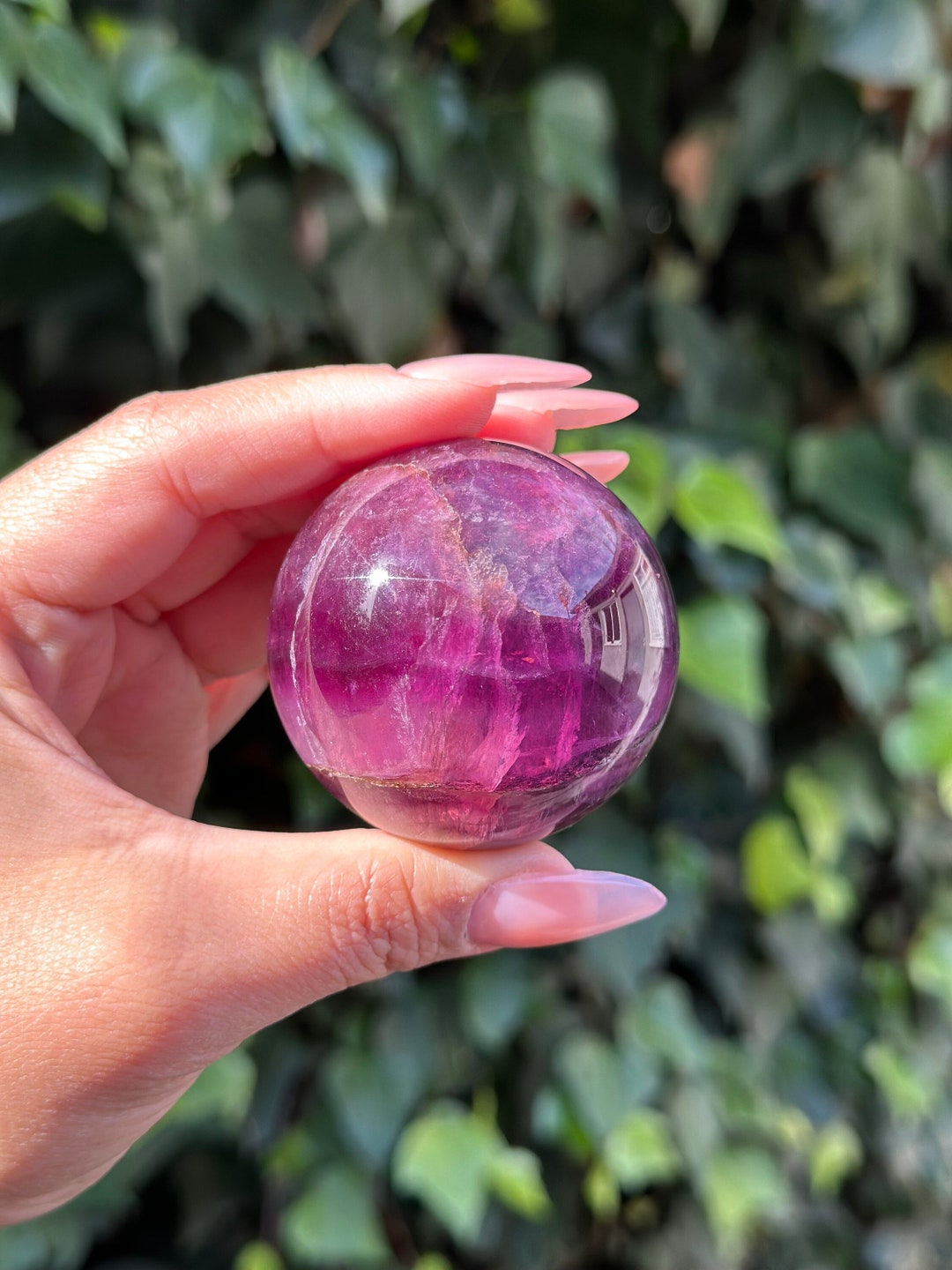 Magenta Fluorite Sphere for Third Eye or Crown Chakra Purple Fluorite ...