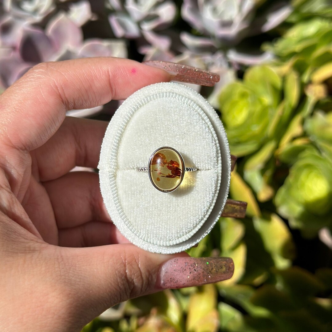 Flower Amber Ring High Quality Flower Amber Jewelry Baltic Amber Ring ...