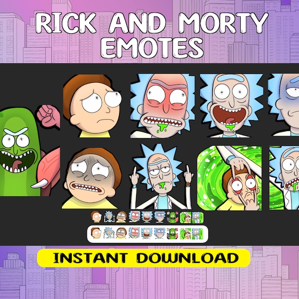 Rick & Morty Twitch Emotes - Etsy