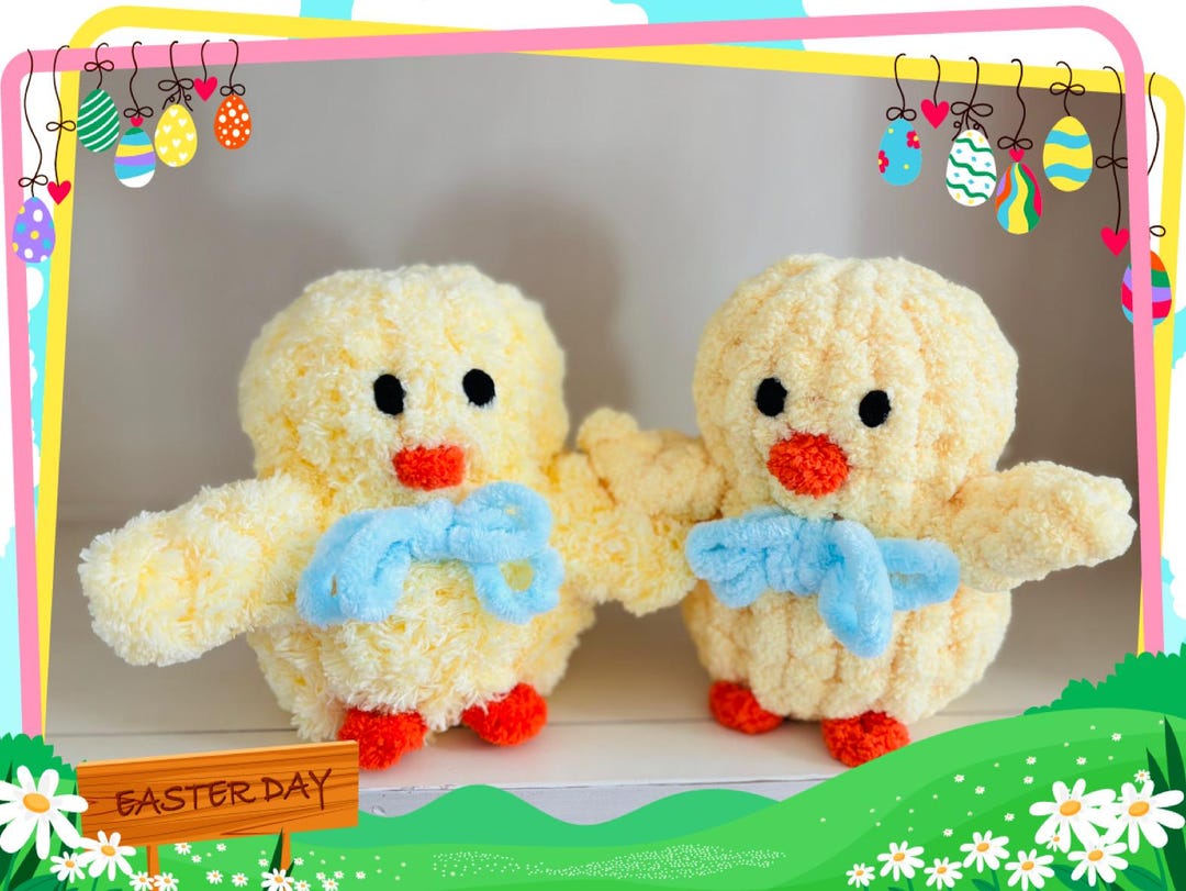 Chunky Hand Knit a Baby Chick | Finger Knit Animal Plushie | Farm ...