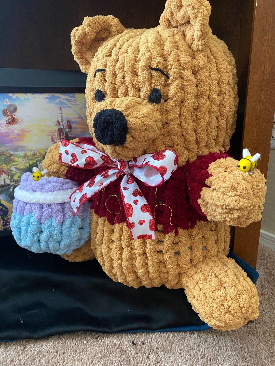 Winnie the Pooh Chunky Hand Knitting Pattern | Pooh Bear Plushie Chunky ...