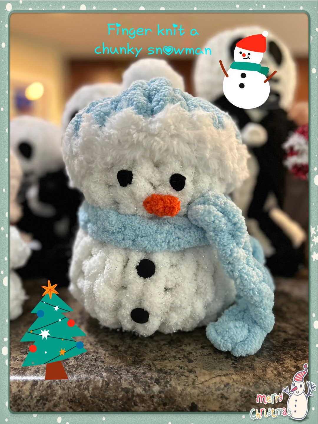 Chunky Knit Snowman Chunky Knit Plushie Youtube Tutorial Easy Step by Step - Etsy