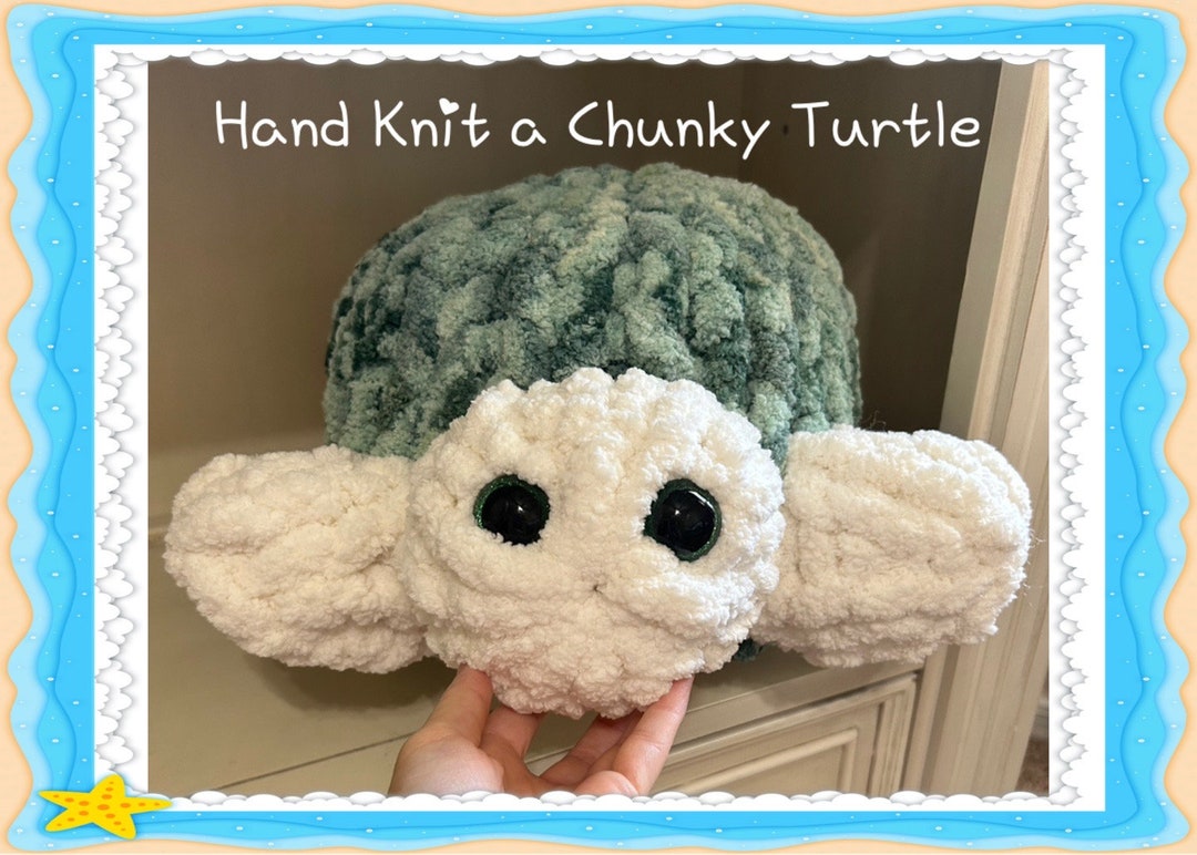 Hand Knit a Chunky Turtle | Turtle Plushie | Finger Knit Plushie Pattern | Youtube Video ...