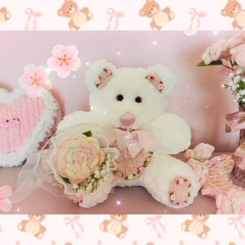 Rose Teddy Bear Bouquet - Etsy