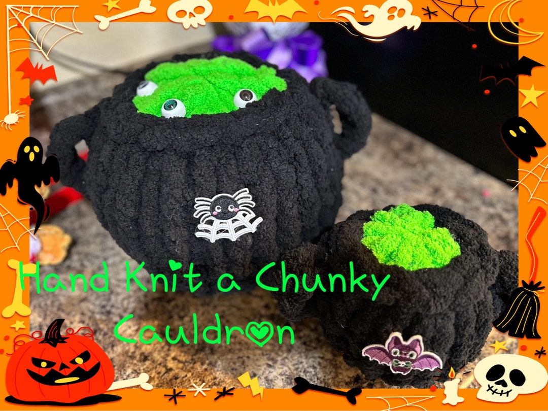 Hand Knit a Cauldron Halloween Plushie Crochet Pattern Chunky Hand ...