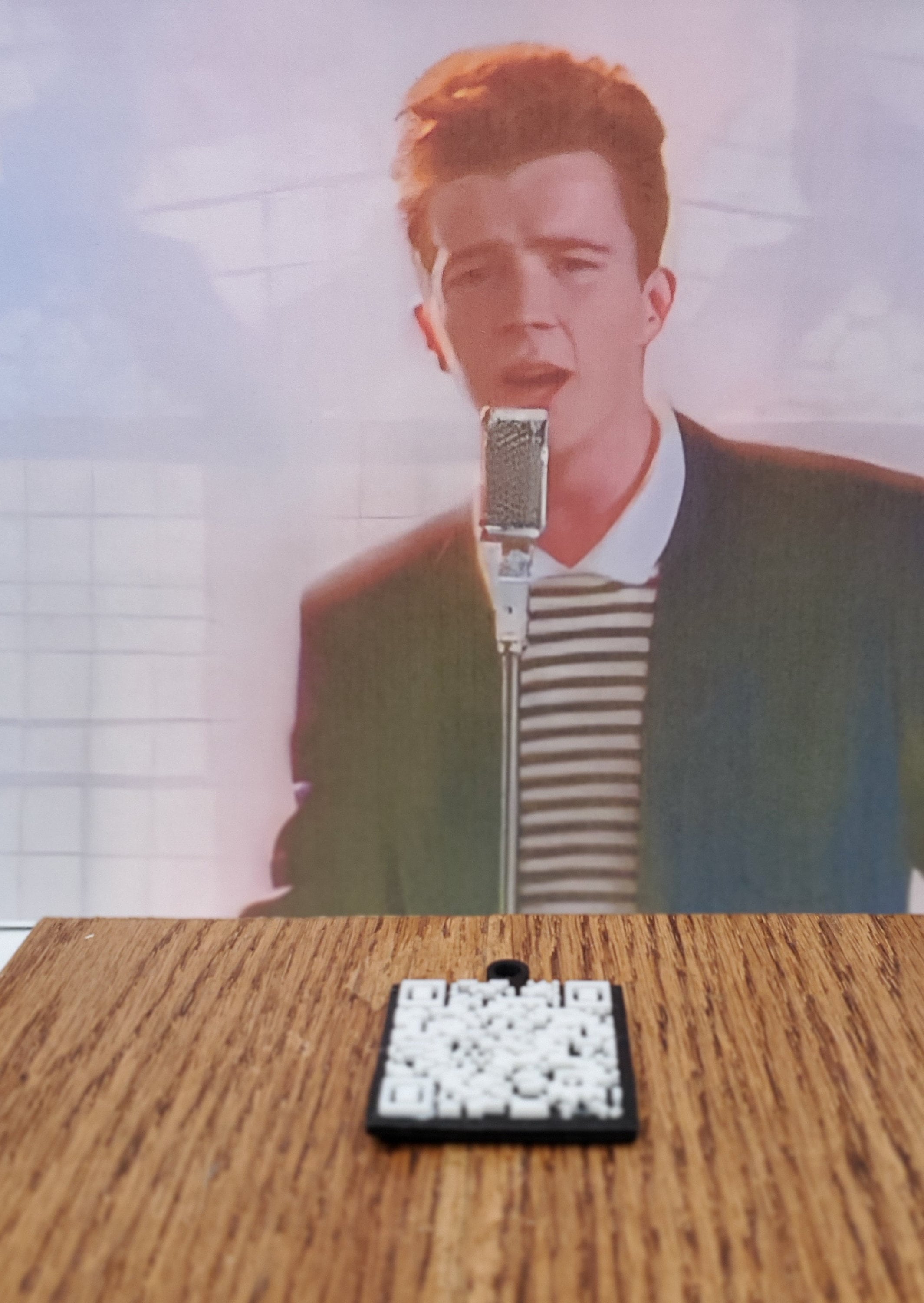 Rick Roll Meme QR Code Prank Rick Astley QR Code Keychain - Etsy Canada