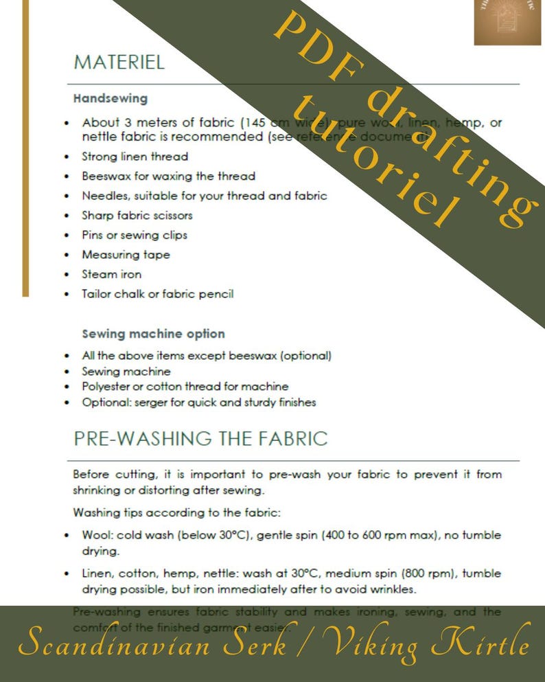 PDF Tutorial Drafting & Sewing Viking Serk Kirtle Women Underdress and ...