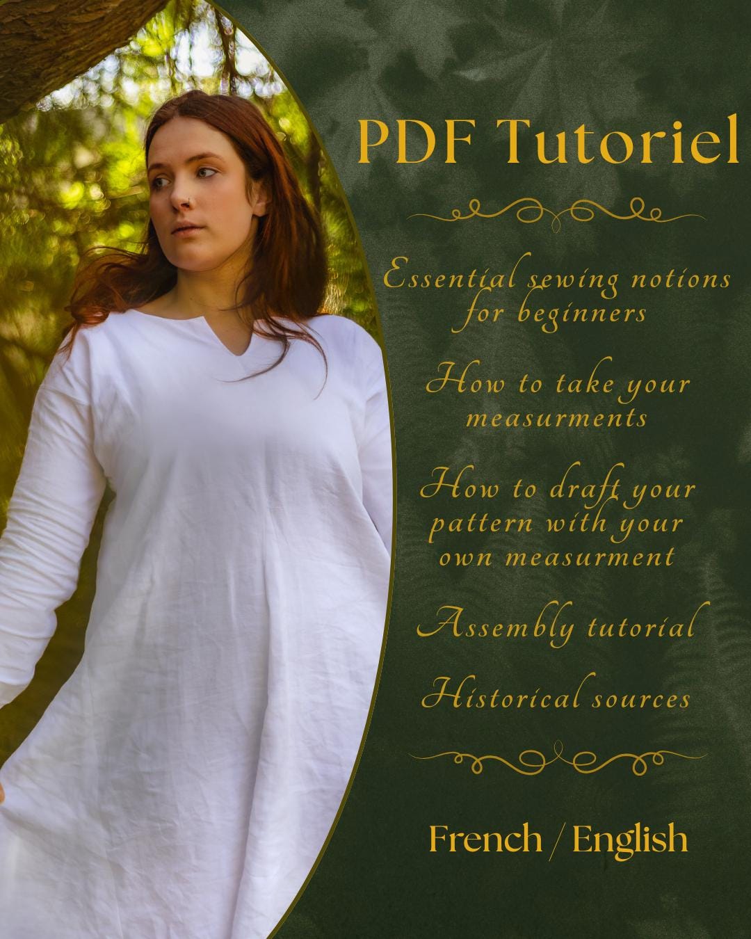 PDF Tutorial Drafting & Sewing Viking Serk Kirtle Women Underdress and ...