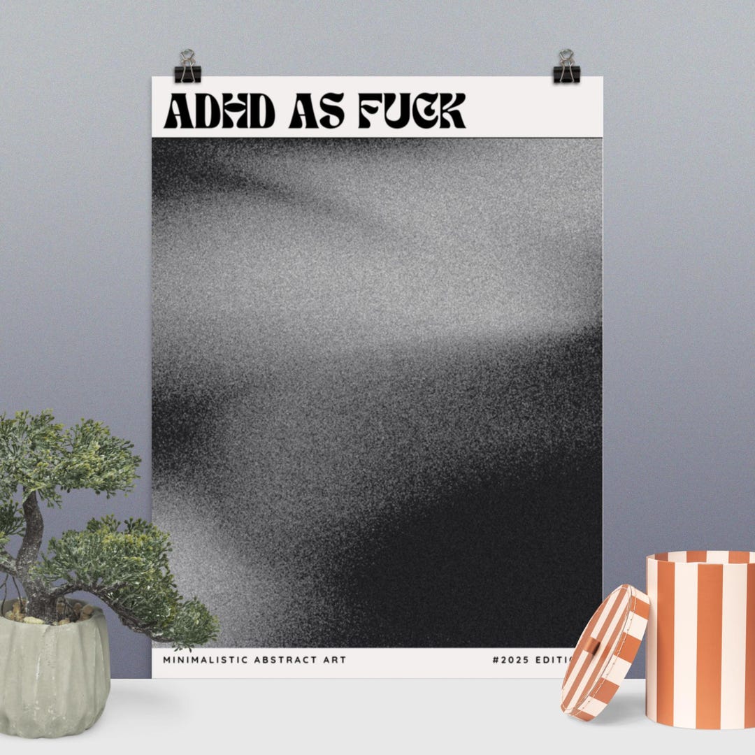 ADHD Wall Art Funny ADHD Art Poster Humorous ADHD Quote Print ...