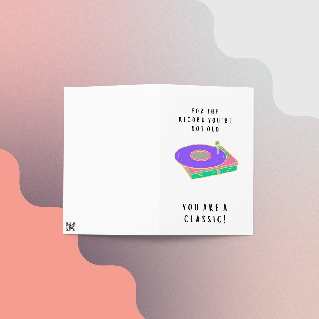 Funny Birthday Card | Cheeky Record Player Design | Fun Celebration ...