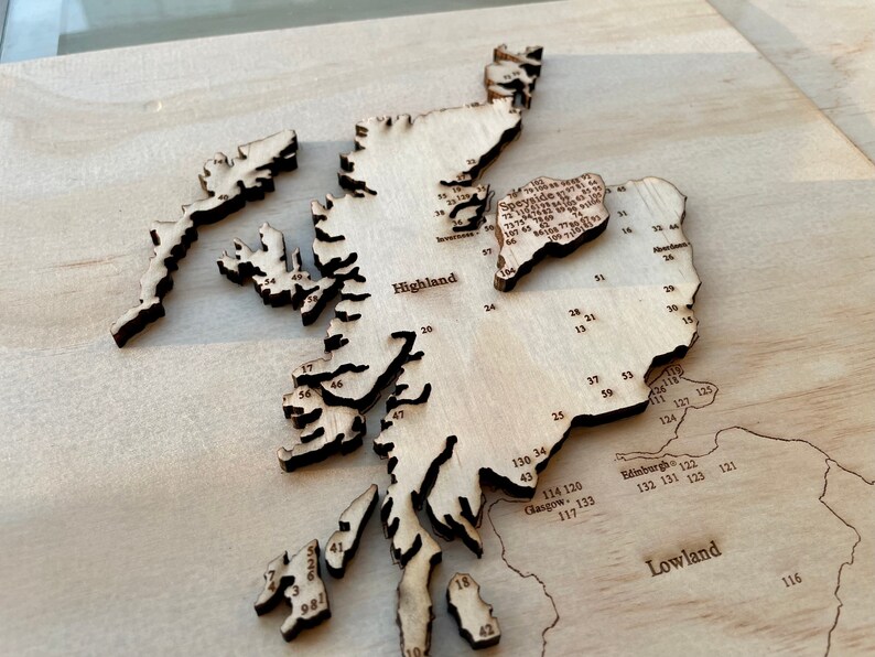 Scotch Whisky Laser Cut Map - Etsy Canada