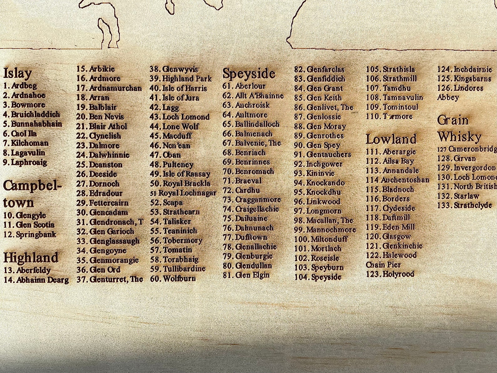 Scotch Whisky Laser Cut Map - Etsy