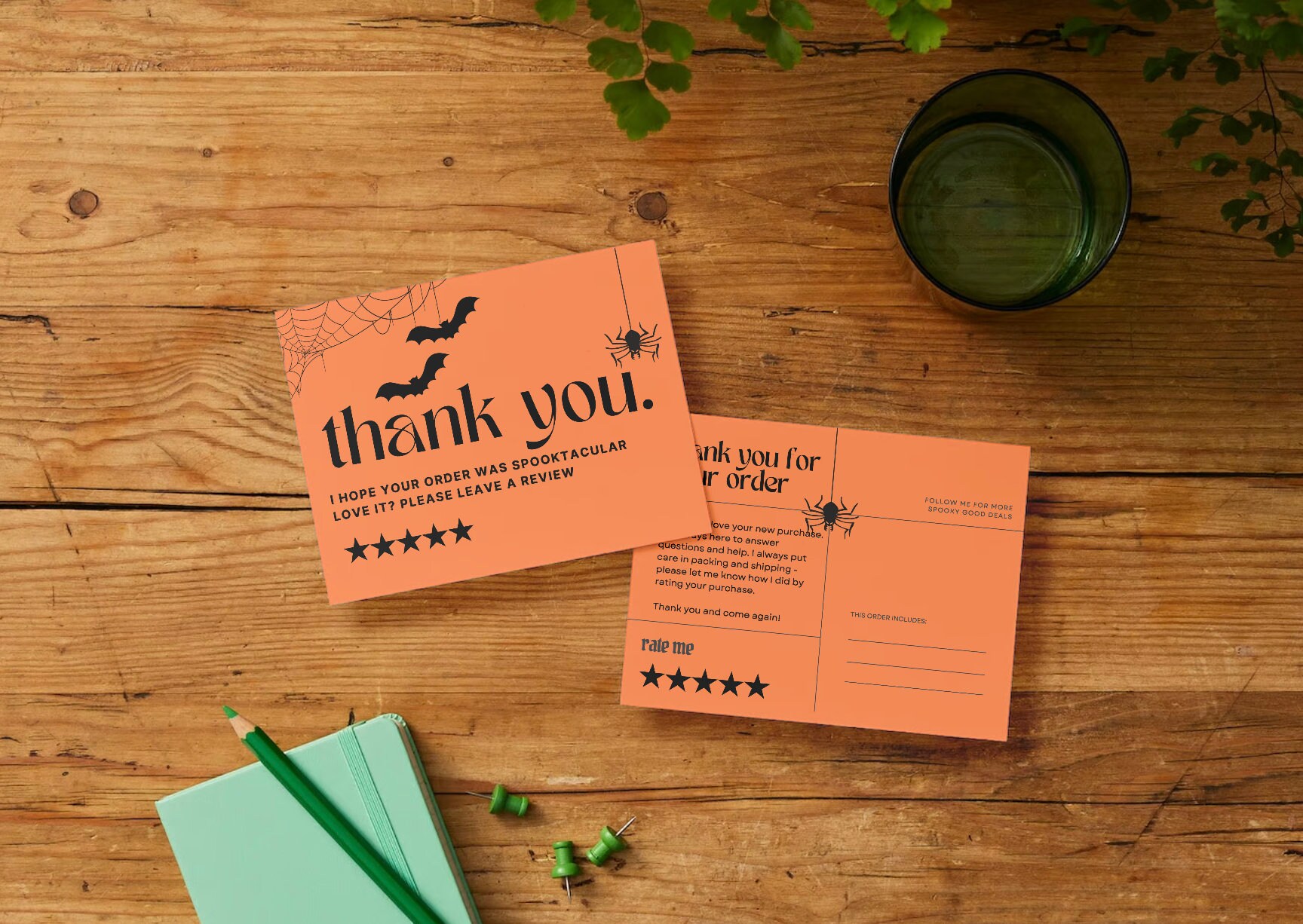 HALLOWEEN BUSINESS Thank You Card Editable Template Card | INSERT ...
