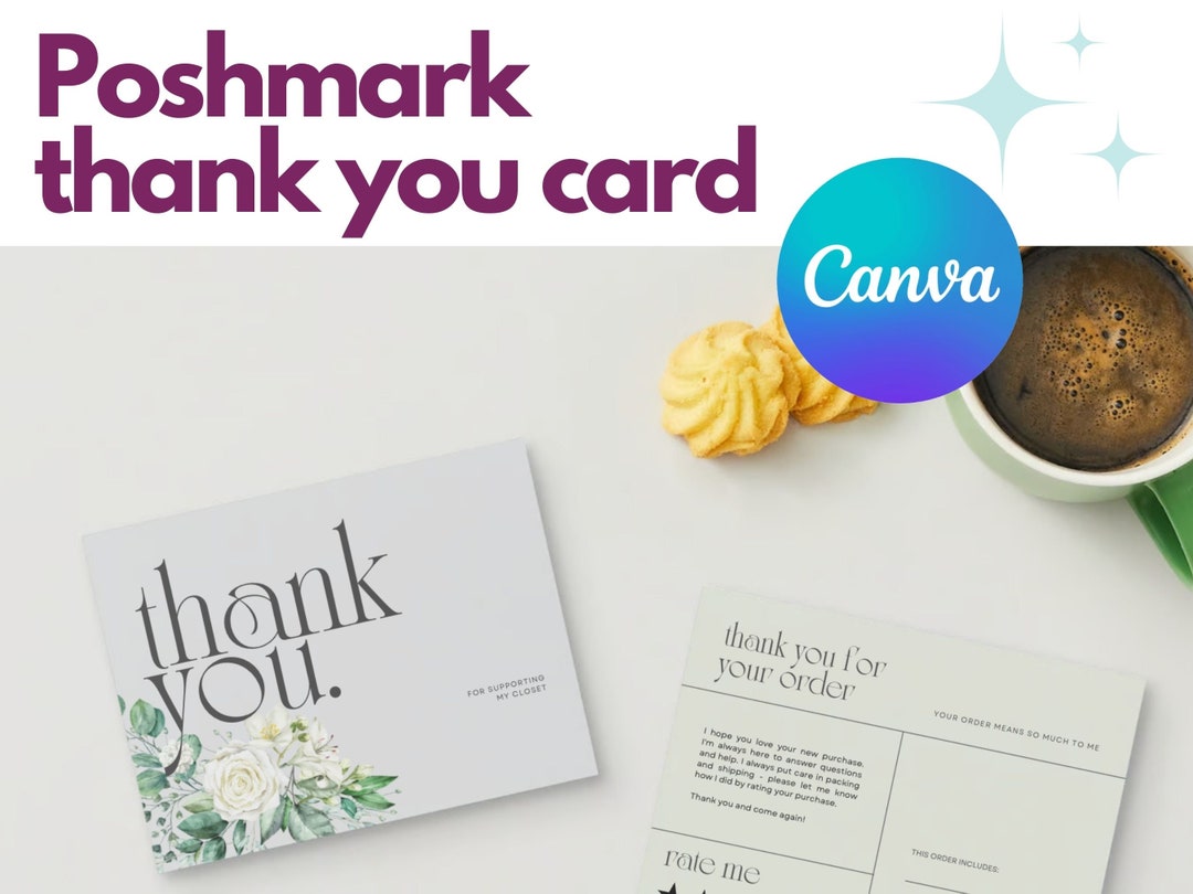 Poshmark Thank You Card Template | Editable Customer Note (digital ...