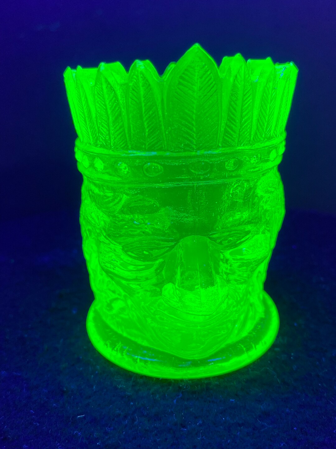 Vintage Uranium Glass Indian Toothpick Holder Etsy