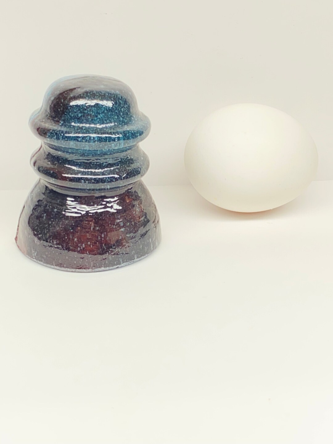 Mini Uranium Glass Blue Red Swirl Hemingray Insulator - Etsy