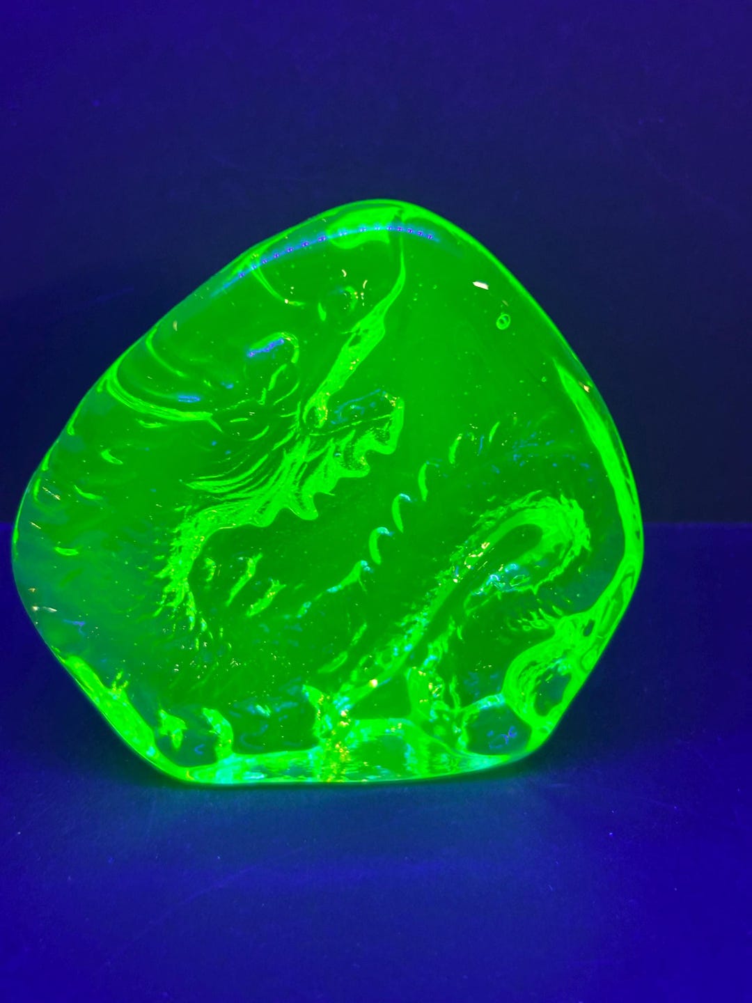 Exclusive Glowy Green Uranium Glass Dragon Paperweight - Etsy