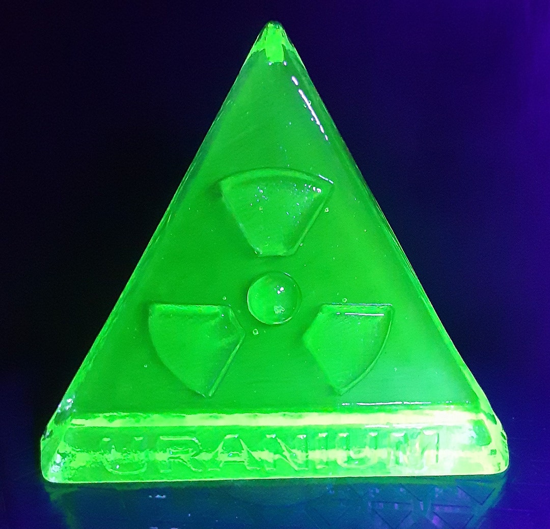 Big Uranium Glass Radiation Symbol Paperweight - UV - Great Gift - Etsy