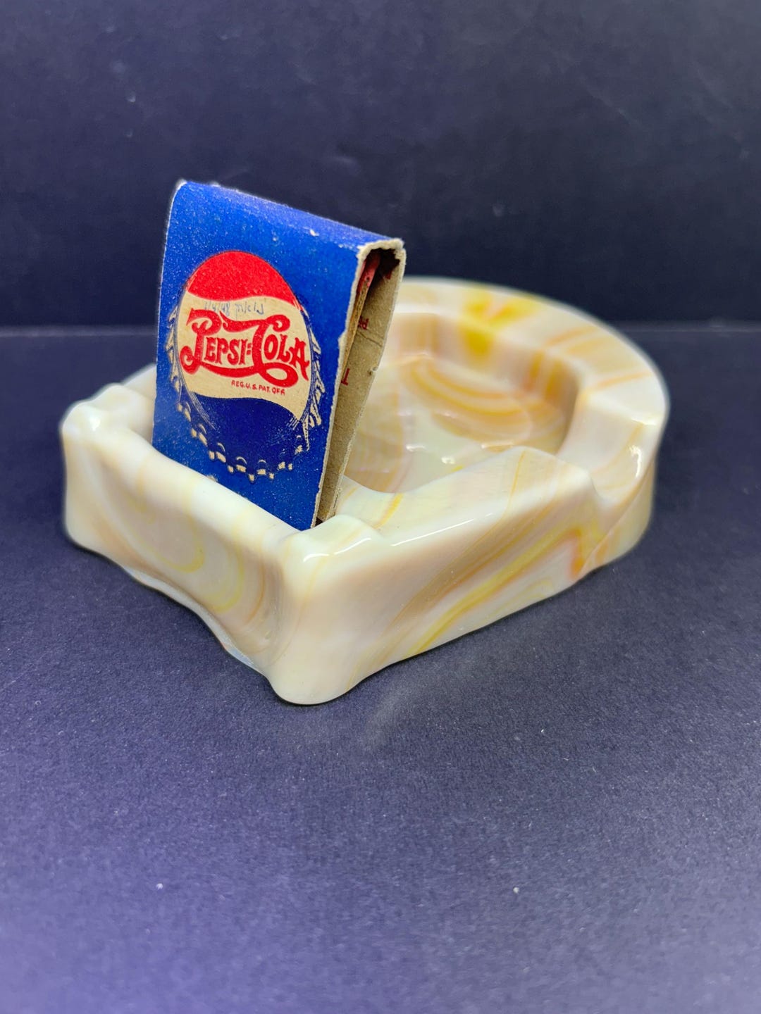 Art Deco Slag Glass Uranium Anti/smoking Skull Ashtray Match Holder - Etsy