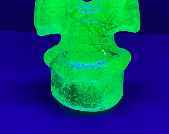 Aqua Slag Mini Mickey Mouse Glass Insulator Uranium Glow - Etsy
