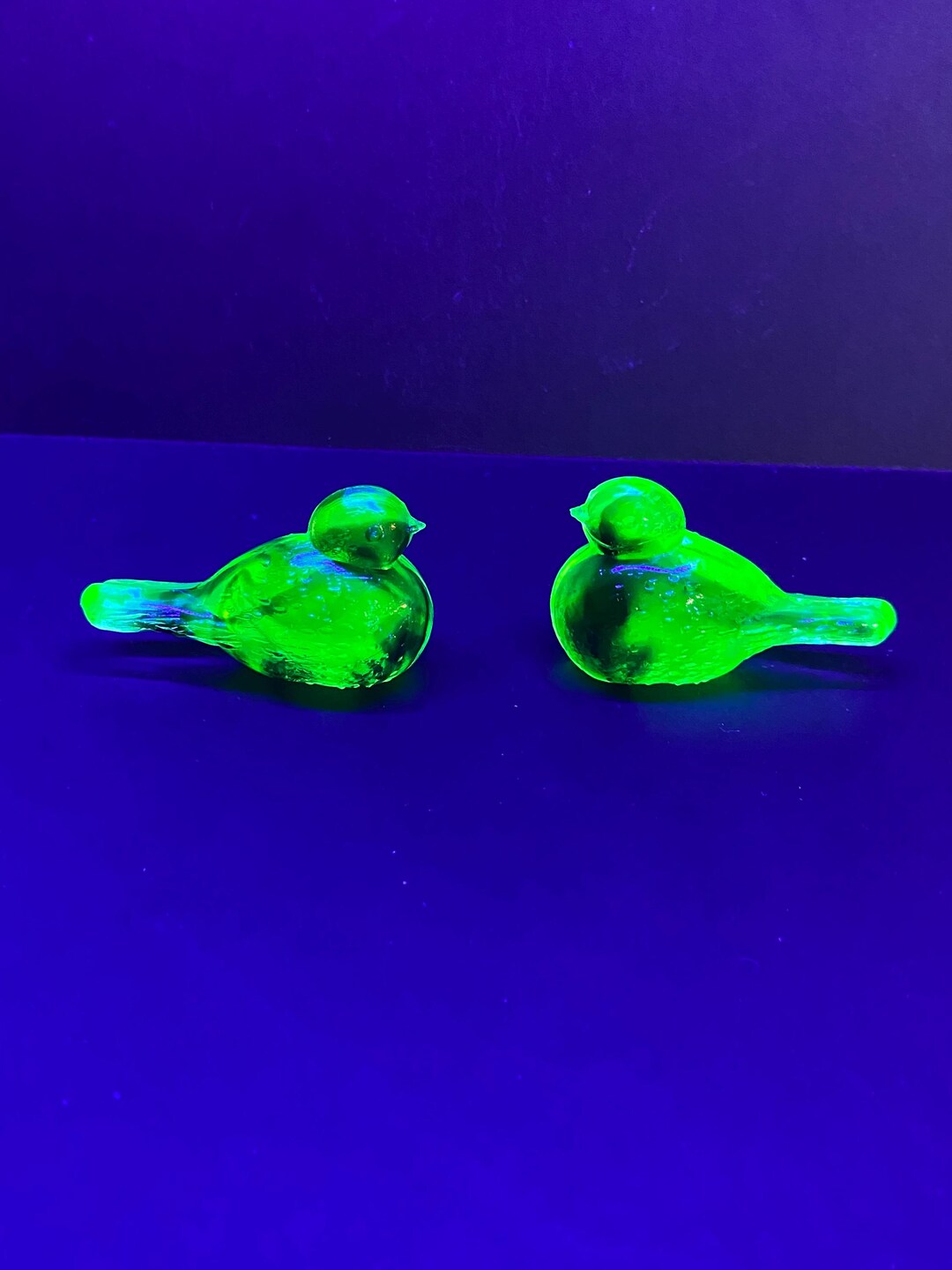 Vintage Small Uranium Chubby Birds black Swirls - Etsy