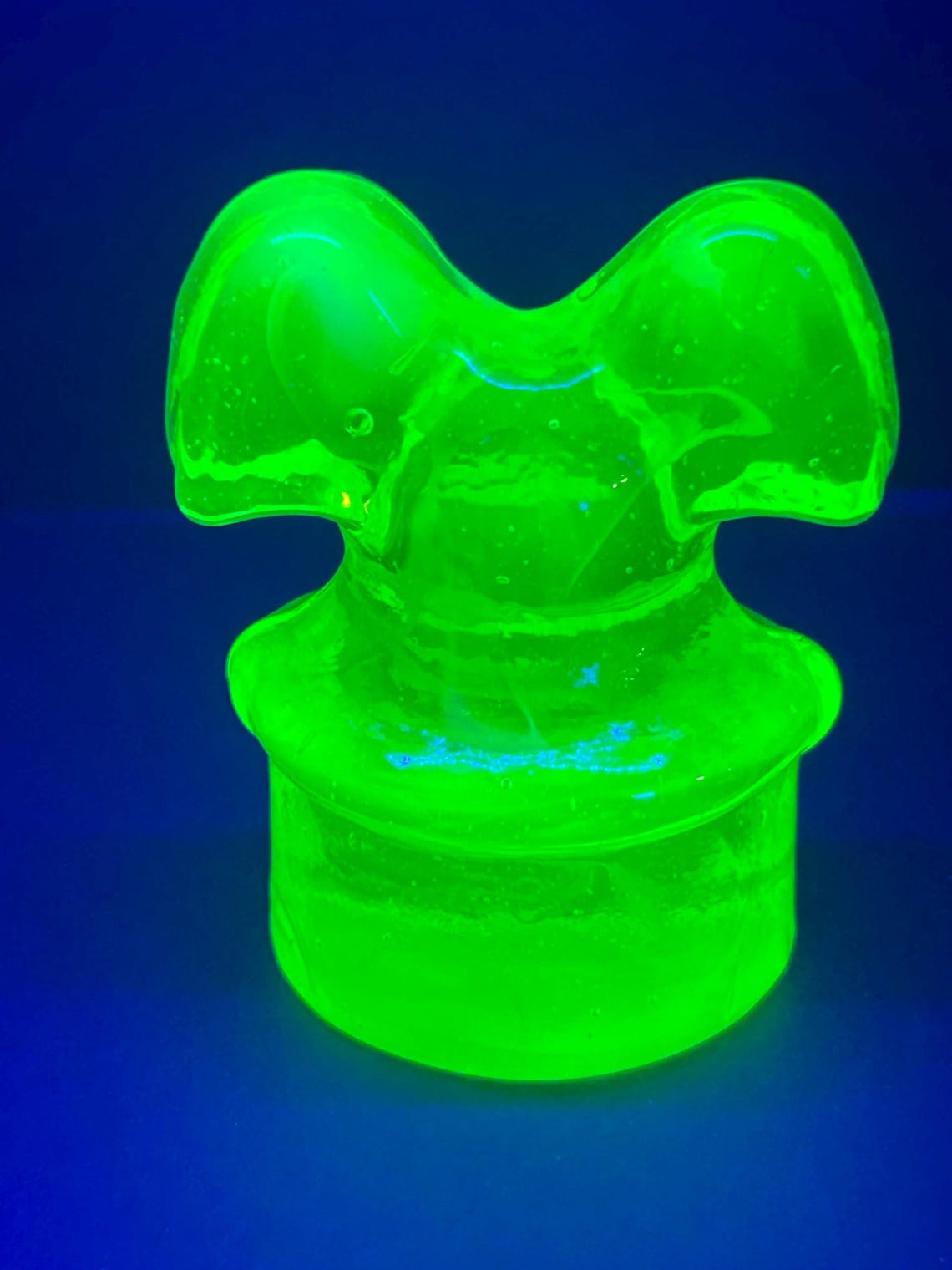 Topaz Swirl Mini Mickey Mouse Glass Insulator (paperweight) Uranium ...