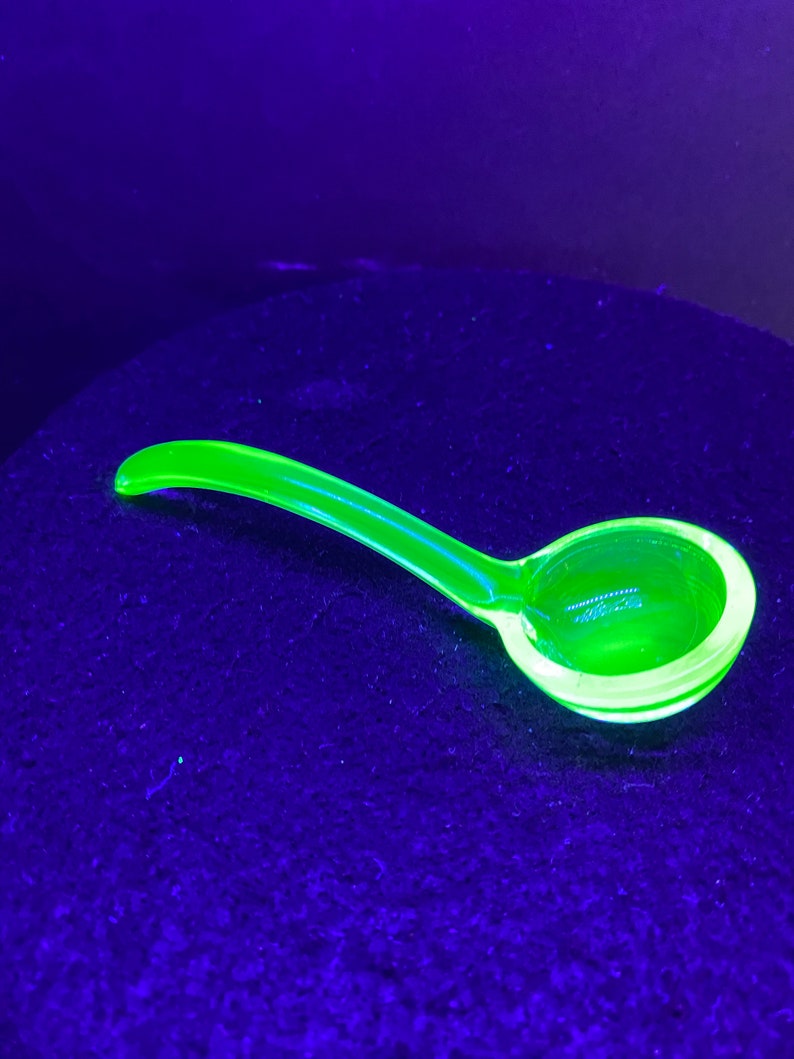 Uranium Vaseline Glass Mini Punch Bowl Ladle / Spoon - Etsy