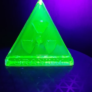 Big Uranium Glass Radiation Symbol Paperweight - UV - Great Gift - Etsy
