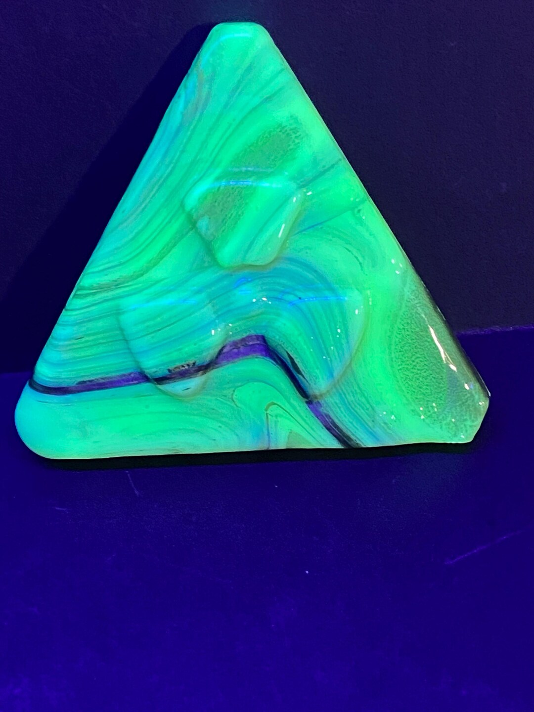 Uranium Glass Dark Symbiote Blue Marble Swirl Mini Radiation Symbol - Etsy