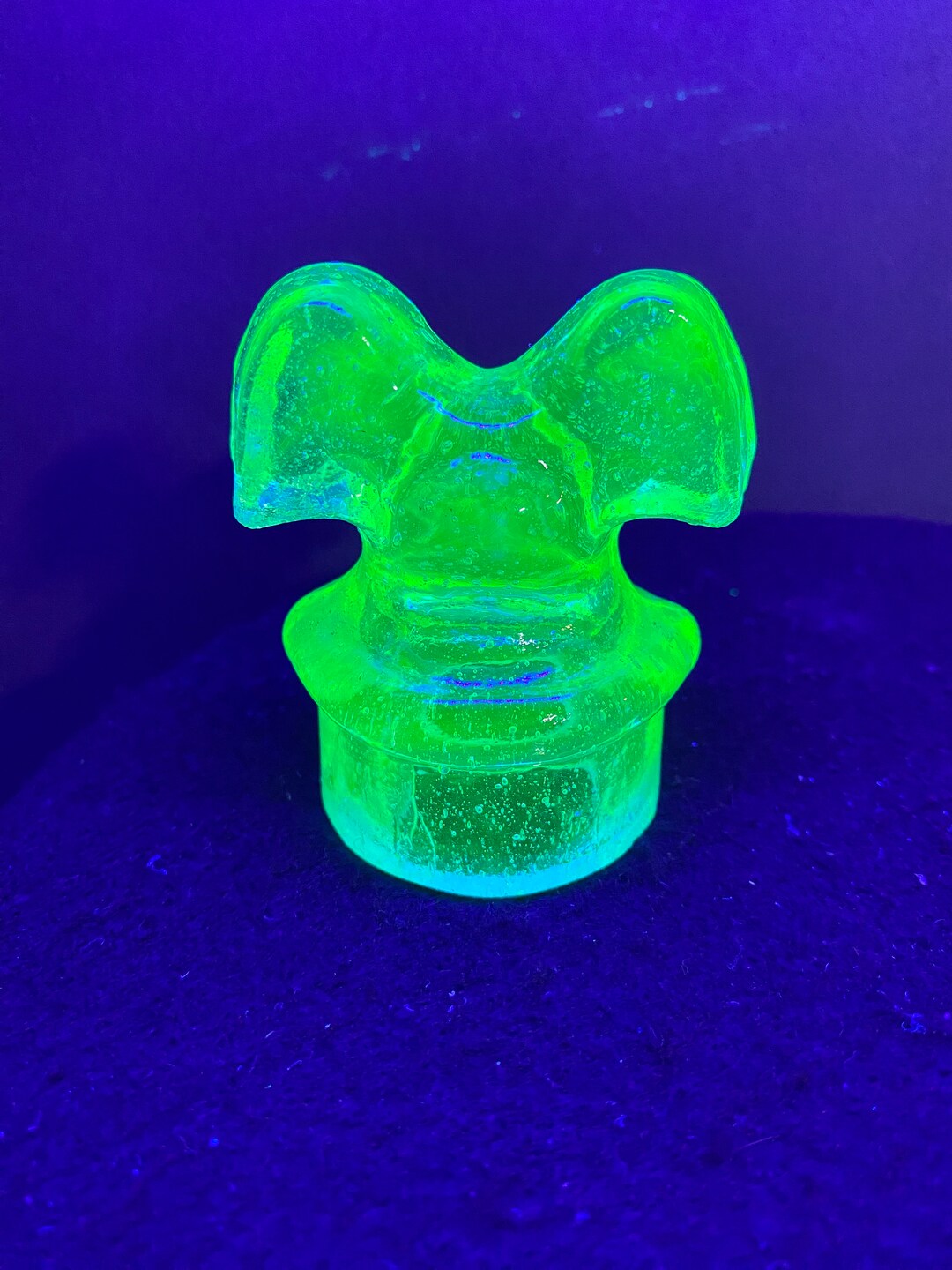 Apple Green Mini Mickey Mouse Glass Insulator Uranium Glow - Etsy