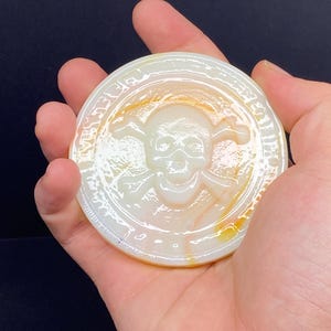Uranium Orange Slag Glass Skull Pirate Coin - Etsy
