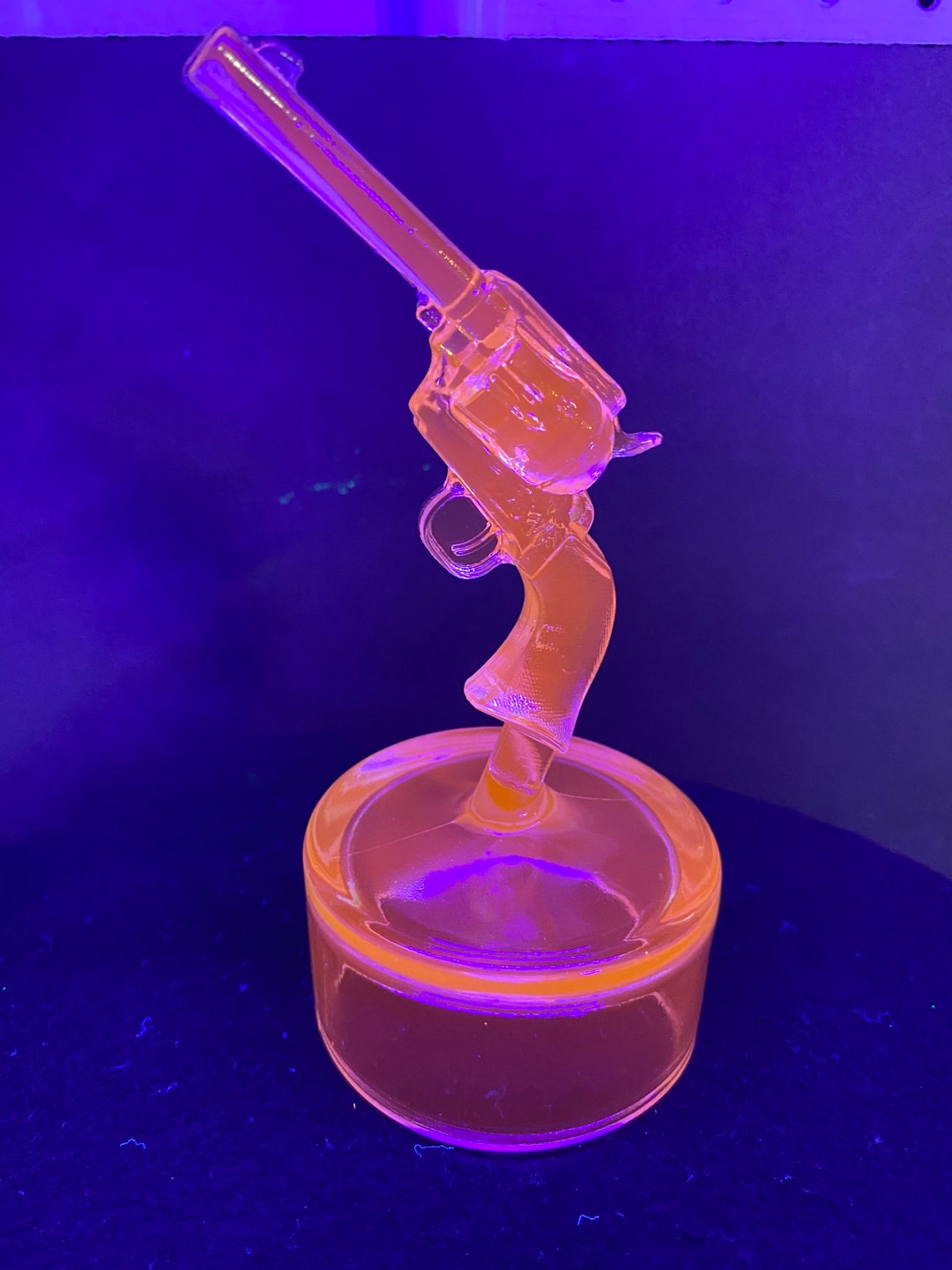 Selenium Glass Blue Colt Revolver on the Font - Etsy