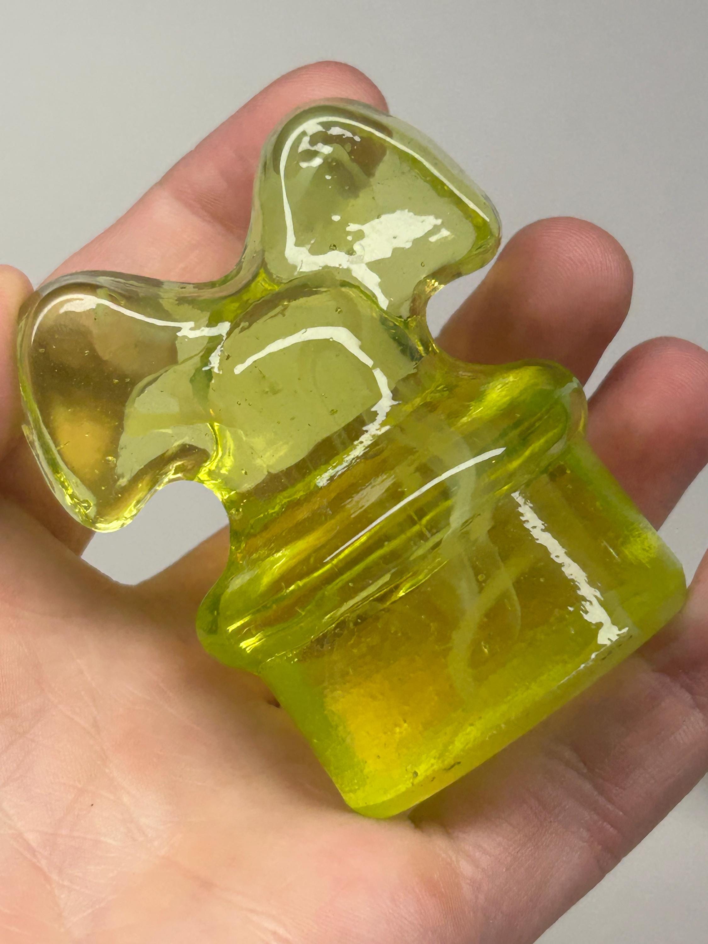 Topaz Swirl Mini Mickey Mouse Glass Insulator (paperweight) Uranium ...