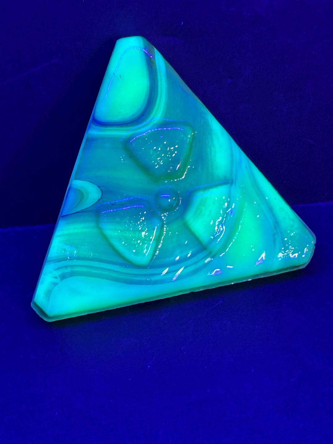 Uranium Glass Dark Symbiote Blue Marble Swirl Mini Radiation Symbol - Etsy