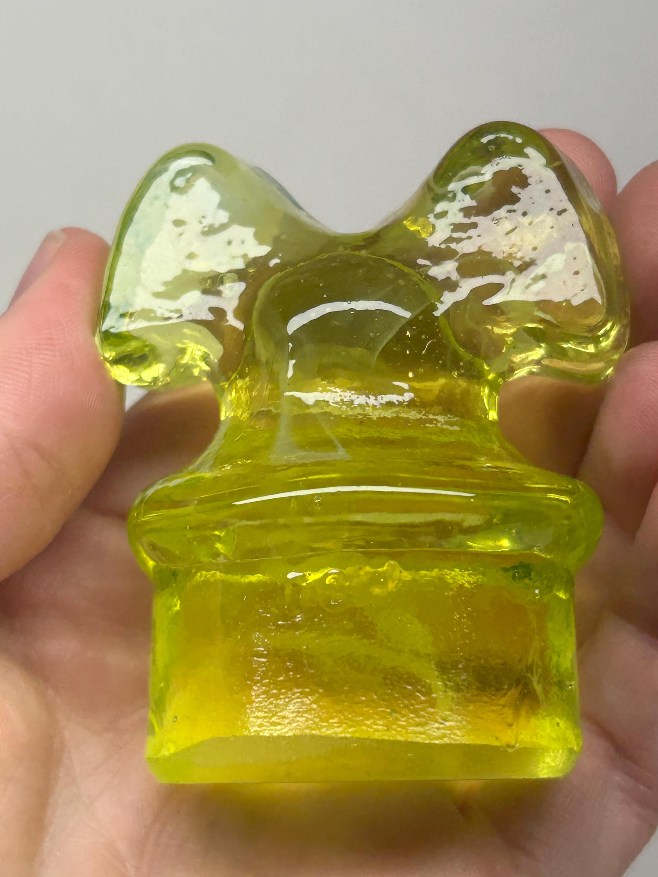 Topaz Swirl Mini Mickey Mouse Glass Insulator (paperweight) Uranium ...