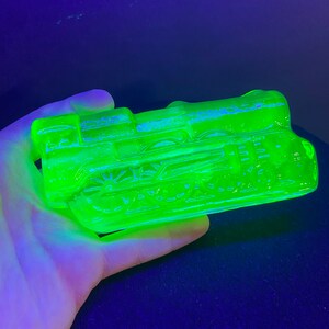 Vaseline Uranium Slag Glass Train Engine Figure - Etsy