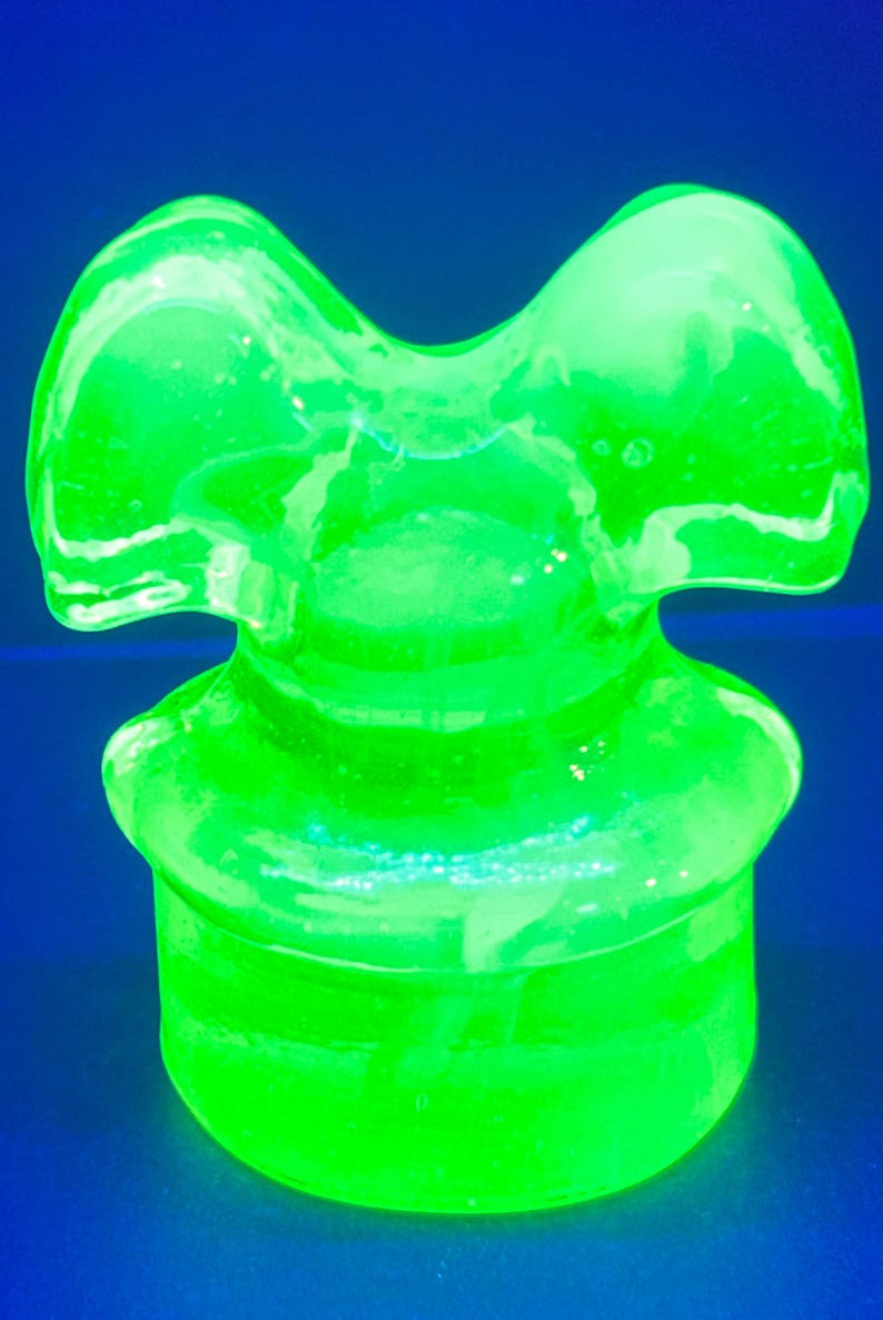 Topaz Swirl Mini Mickey Mouse Glass Insulator (paperweight) Uranium ...
