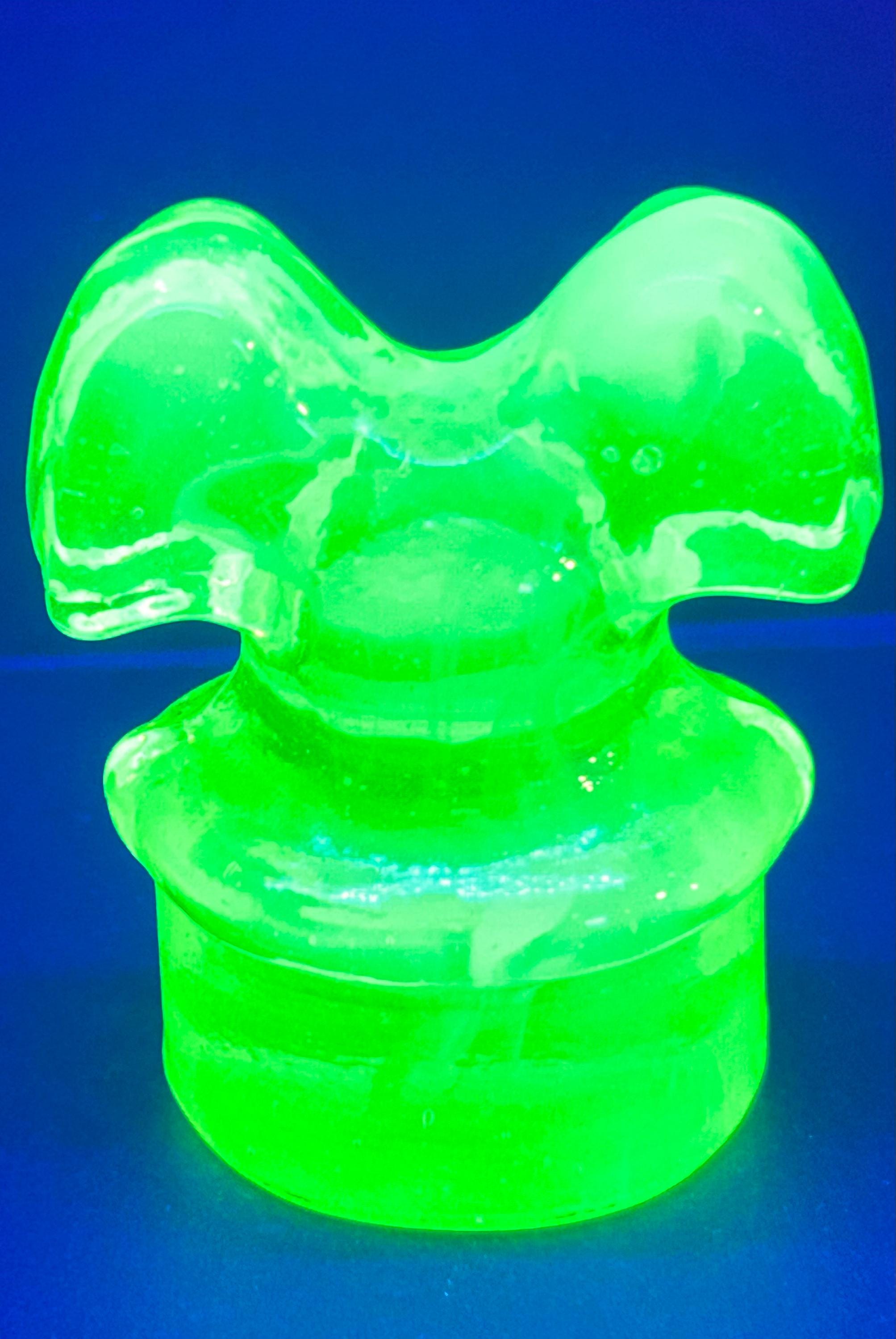 Topaz Swirl Mini Mickey Mouse Glass Insulator (paperweight) Uranium ...