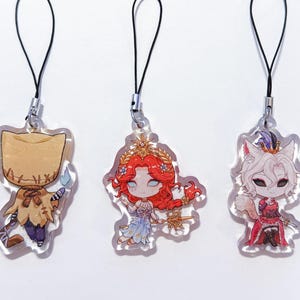 Identity V Hunter Phone Charms | Idv 2” Double-sided Glitter Epoxy Mini ...