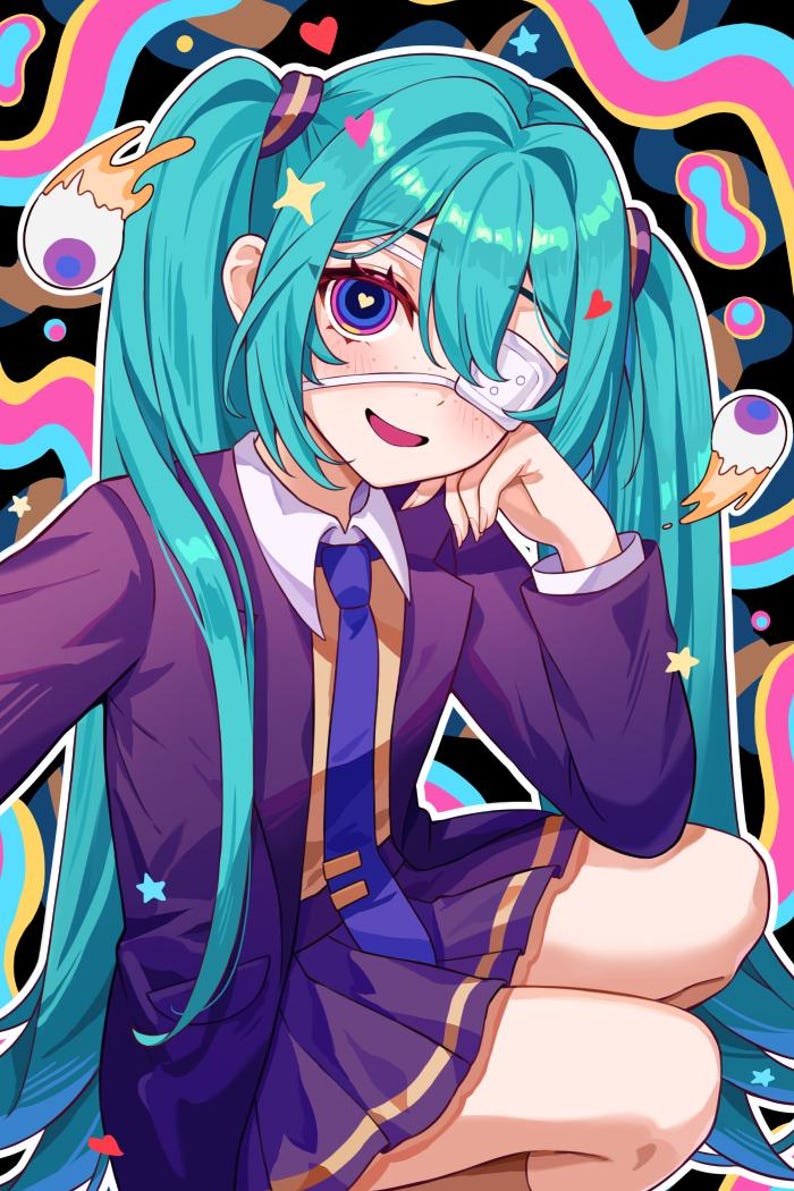 Hatsune Miku Monitoring 4"x6" Holographic Mini Print - Etsy