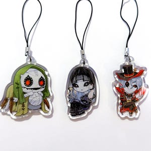 Identity V Hunter Phone Charms | Idv 2” Double-sided Glitter Epoxy Mini ...