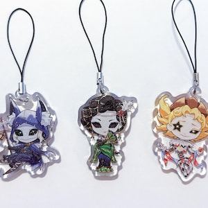 Identity V Hunter Phone Charms | Idv 2” Double-sided Glitter Epoxy Mini ...