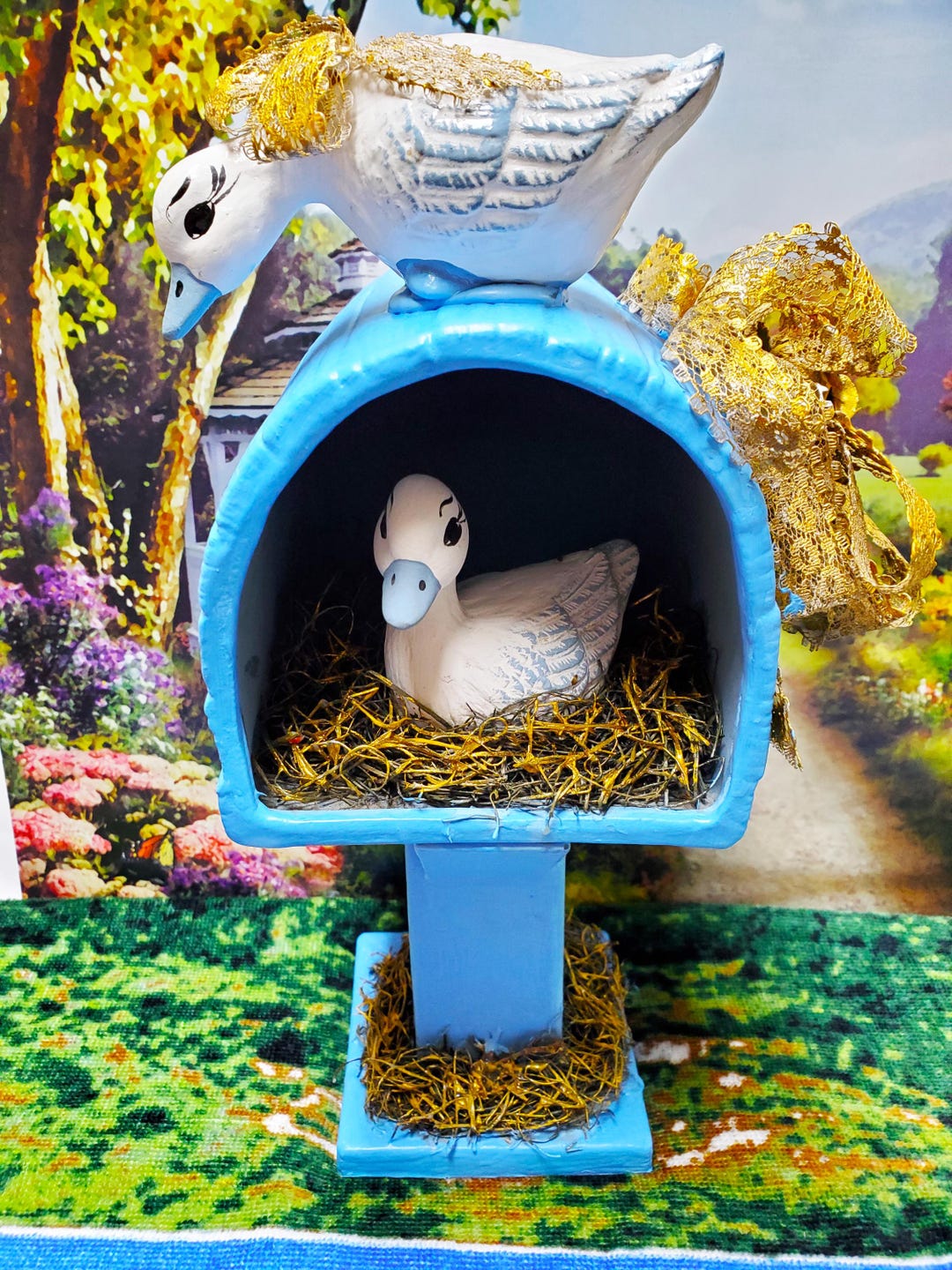 Vintage Blue Goose Mailbox: Whimsical Home Decor (12.5 In) - Etsy