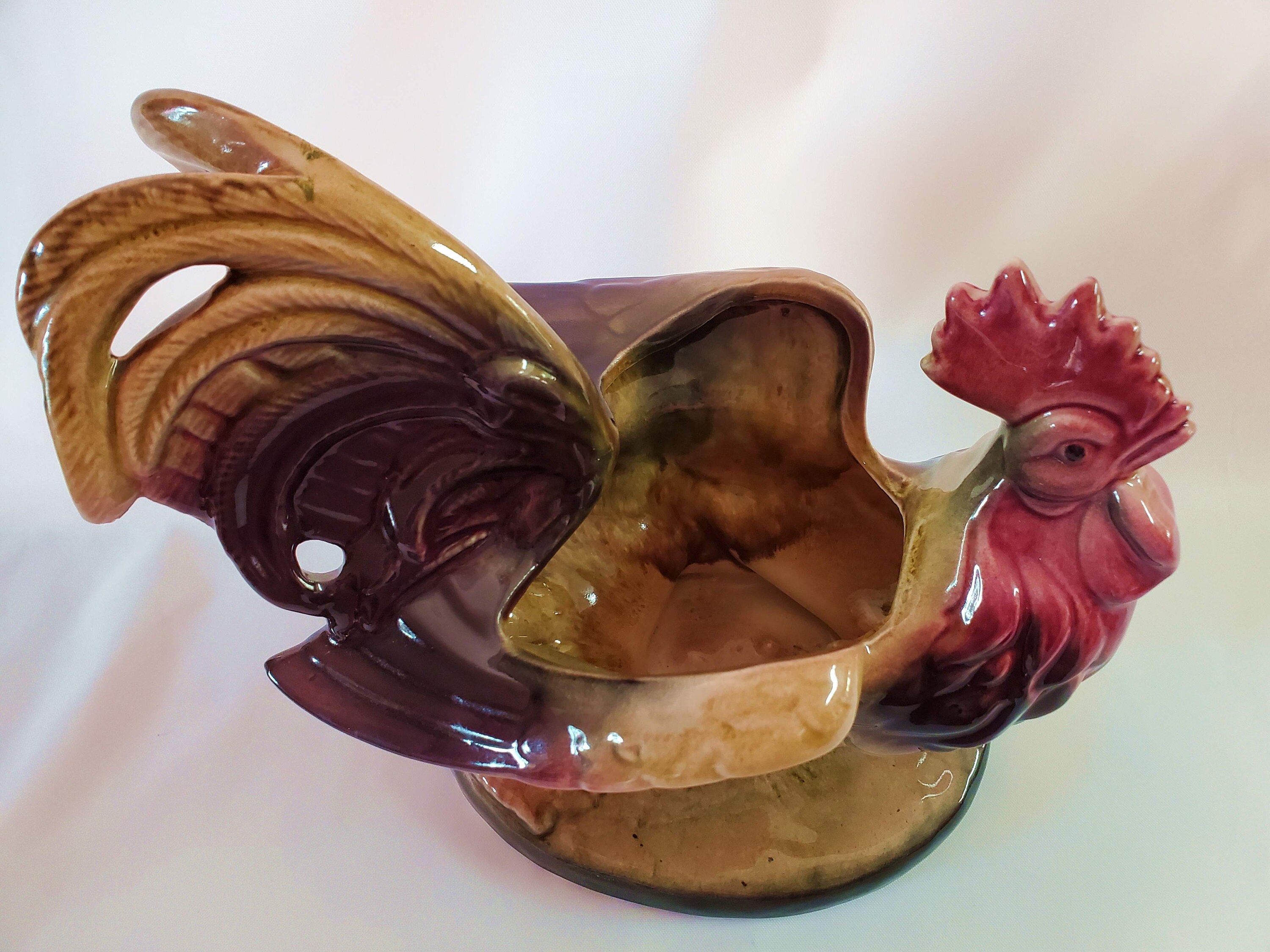 Vintage Hull USA Pottery Bantam Rooster Planter 54 Immaculate Made in ...