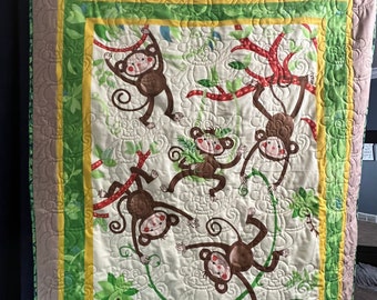 Monkey Quilt - Etsy