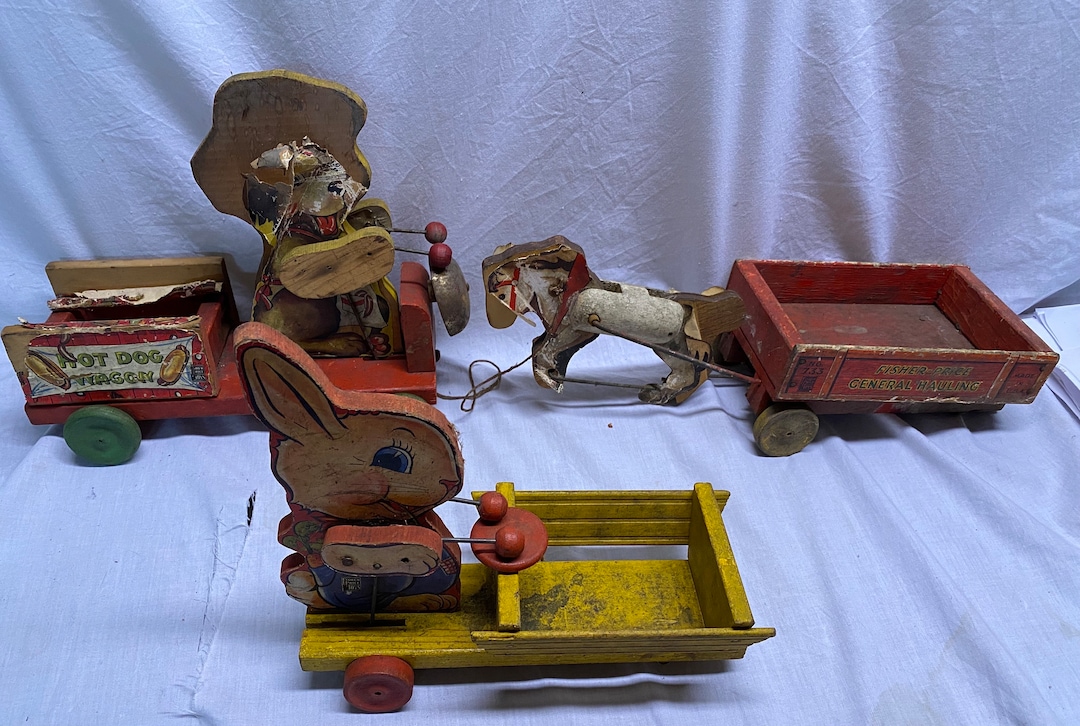 Antique Wood Pull Toys - Etsy