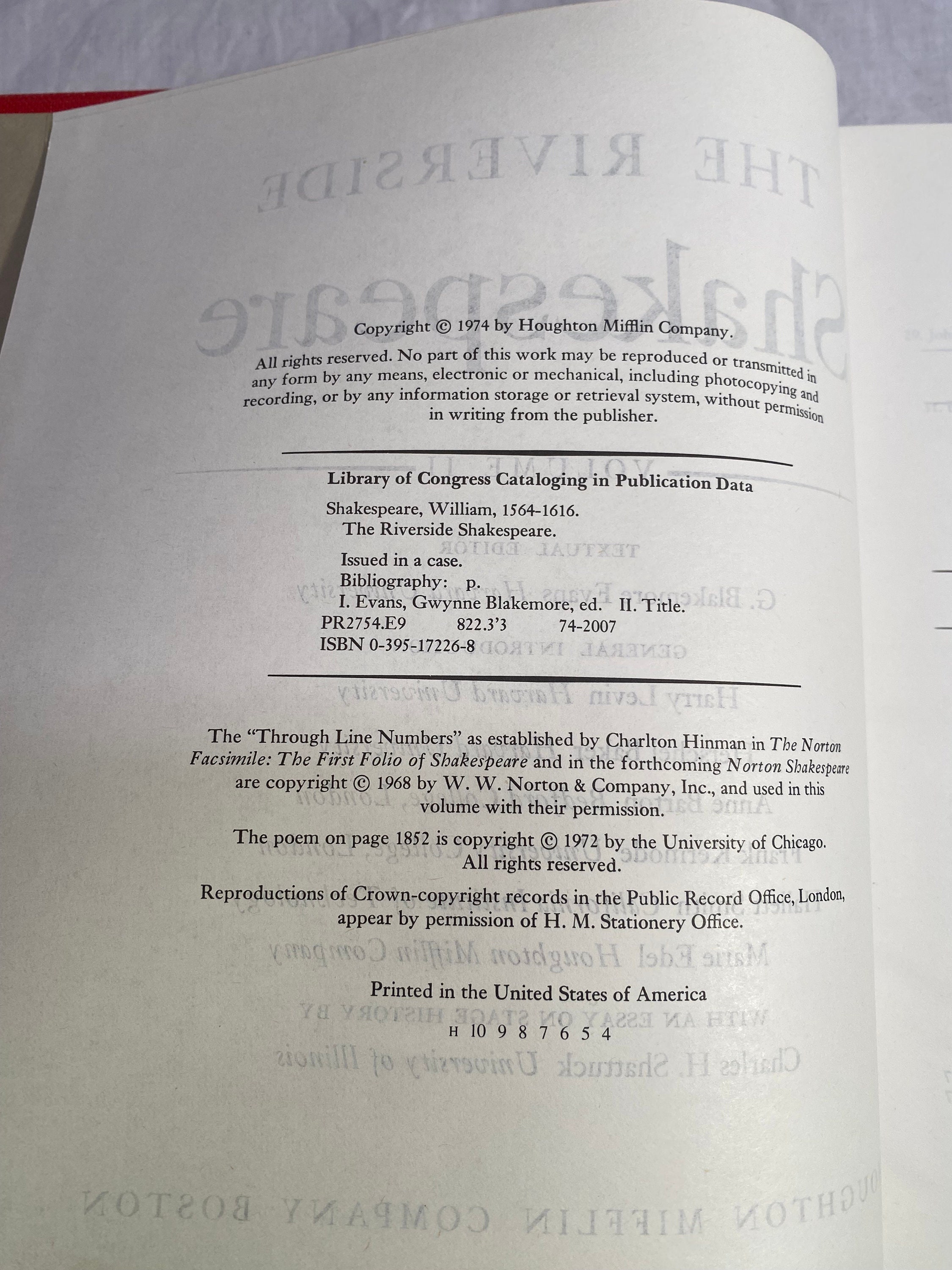 Red Hardcover Reproduction the Riverside by William Shakespeare 1974 - Etsy